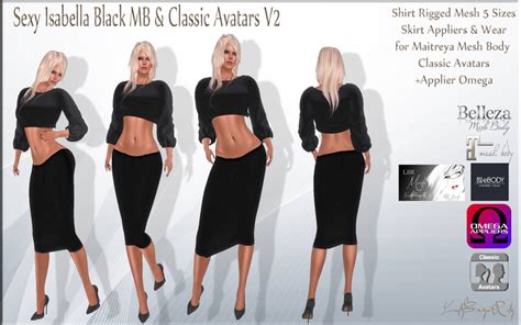 Second Life Marketplace Lsr Sexy Isabella Black Mb And Classic Avatars V2