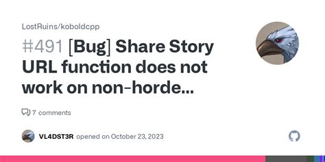 Bug Share Story Url Function Does Not Work On Non Horde Addresses