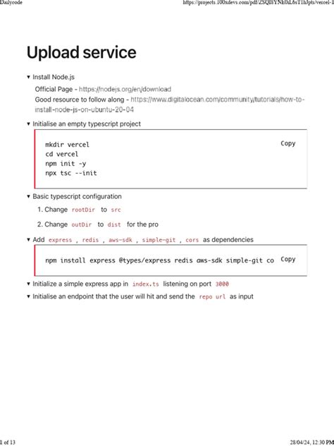 Dailycode Vercel Clone Pdf Computing Software