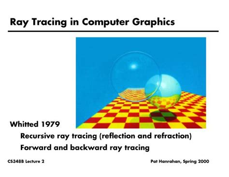 Ray Tracing I Basic Algorithms
