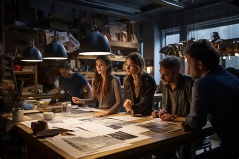 Premium Ai Image Design Team Brainstorming And Ideating Generative Ai