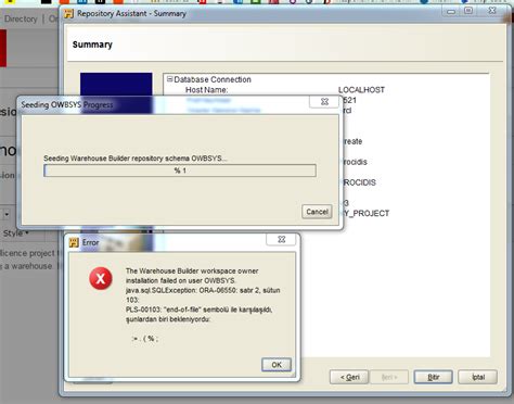 I Have This Error While Building A Datawarehouse Oracle Forums