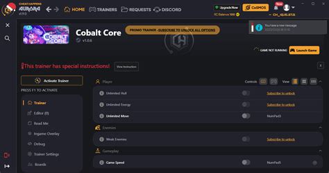 Cobalt Core Trainer 5 V106 Cheat Happens Game Trainer Download