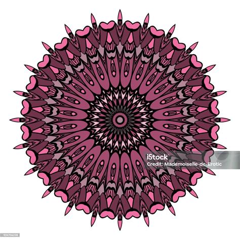 向量手繪花符號插圖色彩曼陀羅設計向量圖形及更多印度教圖片 印度教 印度文化 商標 Istock
