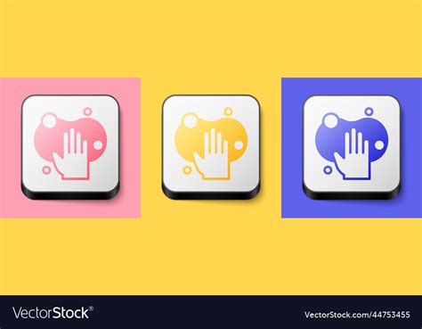 Isometric Sponge Icon Isolated On Pink Yellow Vector Image