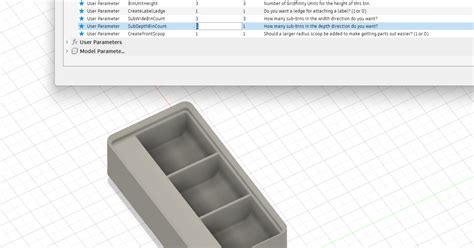 Gridfinity Refined Parametric Bins W Dividers And Label Ledge By