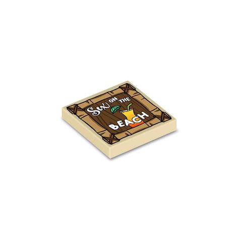 Cocktail Poster Sex On The Beach Printed Plate Lego® 2x2 Tan