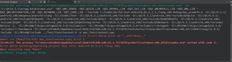 Parse Error At Attribute QT Android Stack Overflow