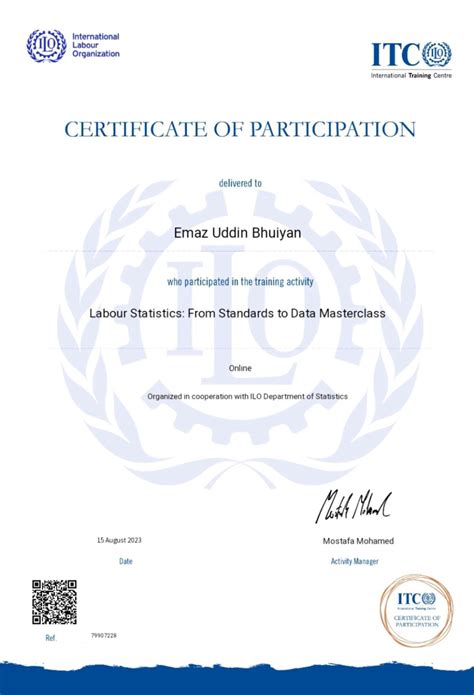 Emaz Uddin Bhuiyan On Linkedin Completed Training On Labour Statistics