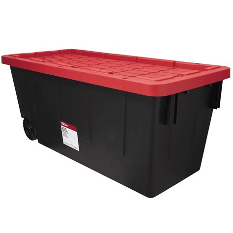Hyper Tough 50 Gallon Snap Lid Wheeled Plastic Storage Bin 59 Off