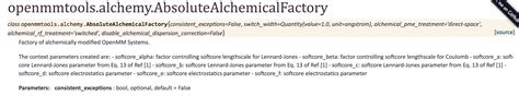 Fix Docstring Formatting Issues For Absolutealchemicalfactory · Issue 280 · Choderalab