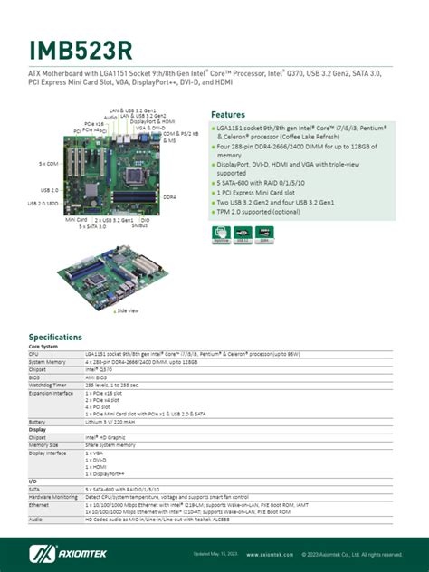 Datasheets Of Industrial Atx Motherboards From Axiomtek Pdf X86 Architecture Electronics