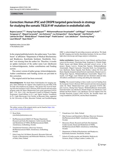 Pdf Correction Human Ipsc And Crispr Targeted Gene Knock In Strategy