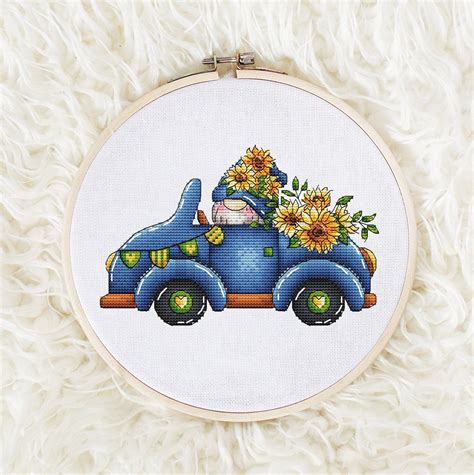 Gnome Cross Stitch Pattern Pdf Summer Sea Gnome Counted Cross Stitch
