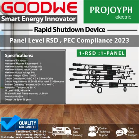 PEFS PV Module Level Firefighter Safety Switches Rapid Shutdown