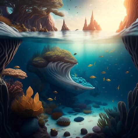 Premium Ai Image Illustration Of Under Sea Background Beautiful Under