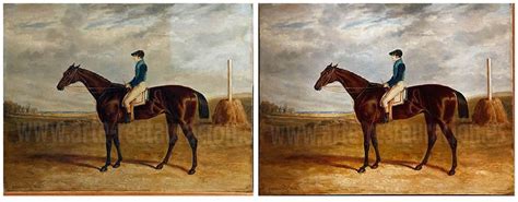 Restauración pintura antes y después J F Herring Arte Restauración