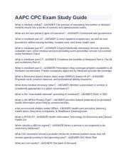 AAPC CPC Exam Study Guide2 Docx AAPC CPC Exam Study Guide What Is Medical Coding ANSWER The