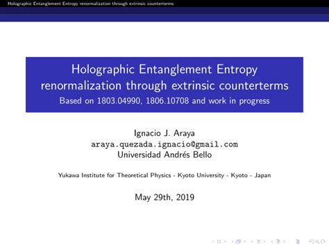 Ppt Holographic Entanglement Entropy Renormalization Through Extrinsic Powerpoint