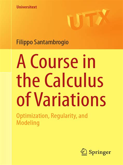 A Course In The Calculus Of Variations Textbook Pdf Calculus Of Variations Geometry