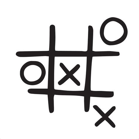 Tic Tac Toe Black And White Drawing In Sketch Style Vintage Graphic 46942701 Vector Art At