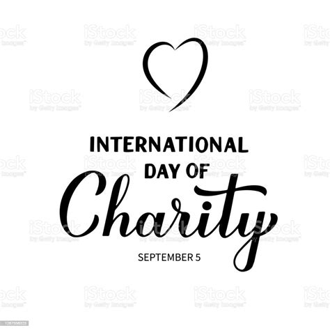국제 자선 의 날 서예 손 은 흰색에 고립 된 문자 타이포그래피 포스터 배너 엽서 전단지 등을 위한 벡터 템플릿 5에 대한 스톡 벡터 아트 및 기타 이미지 Istock