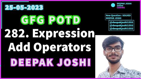 Expression Add Operators 282 Expression Add Operators Gfg Potd