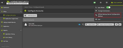 Set A Password For The Offsite Backup Server Configuration