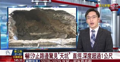 嚇汐止路邊驚見天坑 直徑深度超過1公尺