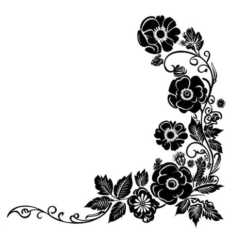 dia de los muertos marigolds corner clean simple vector black premium