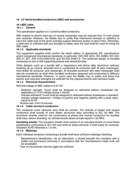 Abc Cable Specs Pdf Electrical Connector Insulator Electricity