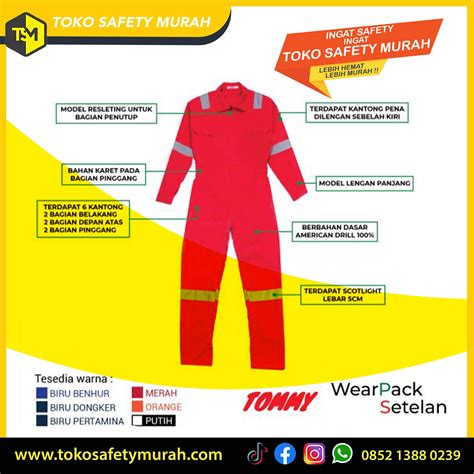 Wearpack Safety Tommy Terusan Seragam Mekanik Size 6xl Toko Safety