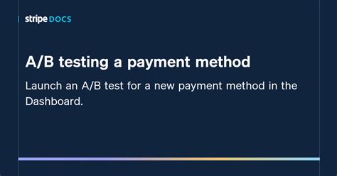 A B Testing A Payment Method Stripe Documentation