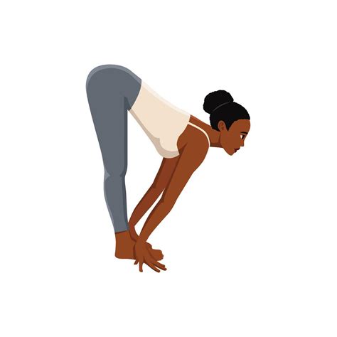 Woman Doing Standing Half Forward Bend Yoga Pose Ardha Uttanasana