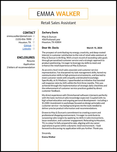 5 Retail Sales Associate Cover Letter Examples