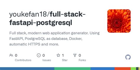 Github Youkefan Full Stack Fastapi Postgresql Full Stack Modern