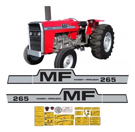 Kit Adesivo Faixa Trator Massey Ferguson Mf Etiquetas