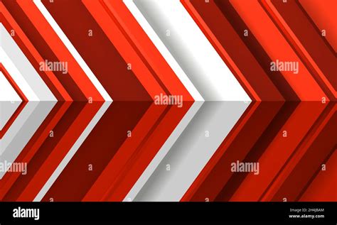 Abstract Red Arrows Direction On White Modern 3d Background With Angle Vector 3d Illustration
