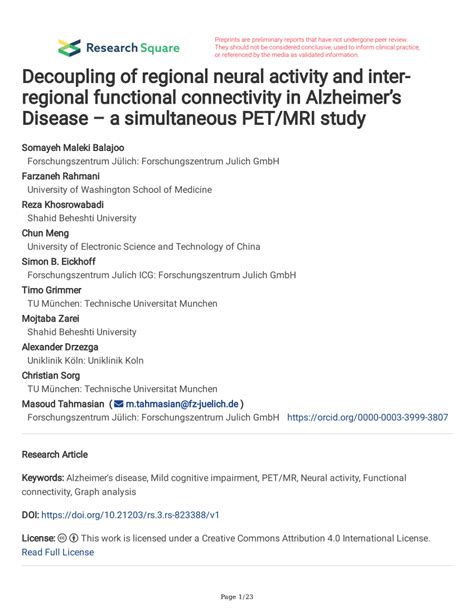 Pdf Decoupling Of Regional Neural Activity And Inter Regional Functional Connectivity In