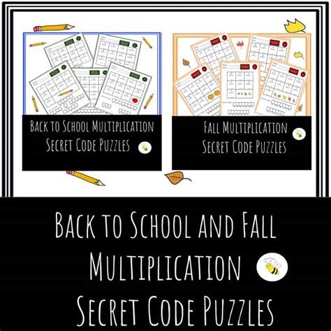 Multiplication Secret Codes Including Both Back To School Fall