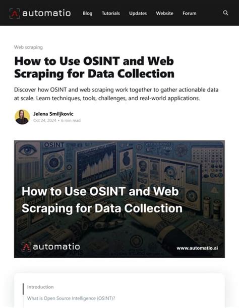 how to use osint and web scraping for data collection pdf free download
