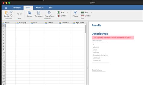 Why Is Jamovi Showing No Data For Some Variables Not Others In A Dataset · Issue 1347 · Jamovi