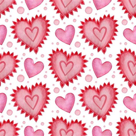 Premium Photo Valentines Day Watercolor Seamless Pattern