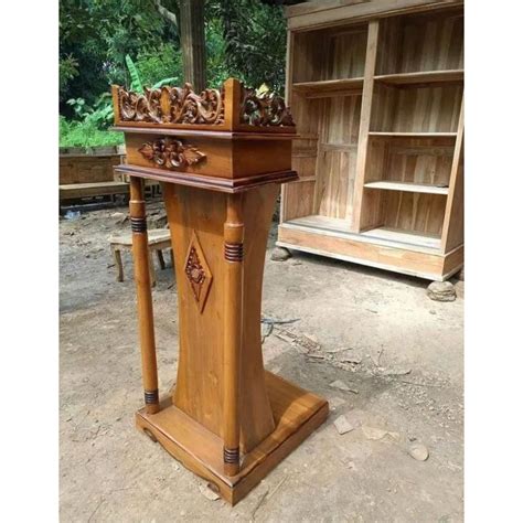 Jual Mimbar Masjid Bubutan Kayu Jati Motif Bunga Shopee Indonesia