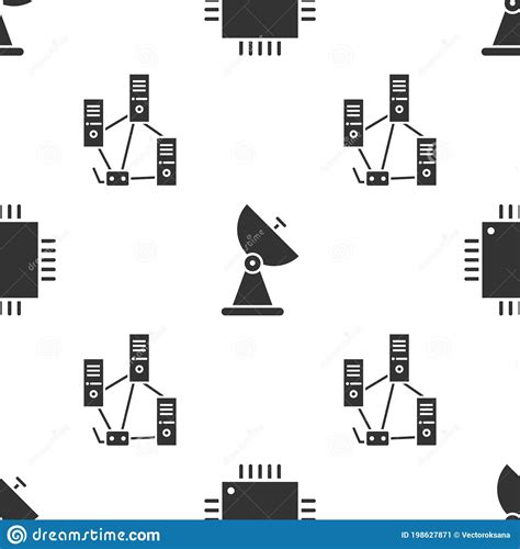 Set Processor With Microcircuits Cpu Radar And Computer Network On