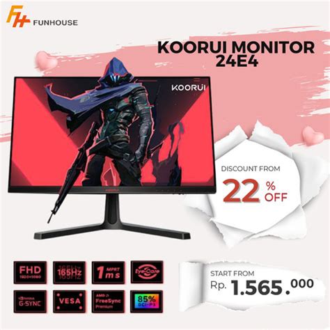Jual KOORUI 24E4 Inch Gaming Monitor FHD 1920 1080 Computer Monitor