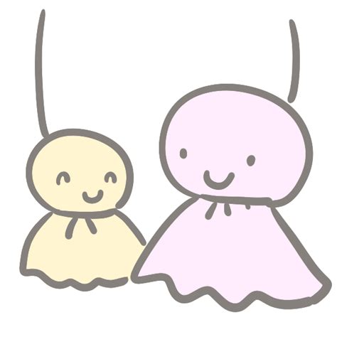 てるてる坊主の親子のイラスト かわいいフリー素材が無料のイラストレイン