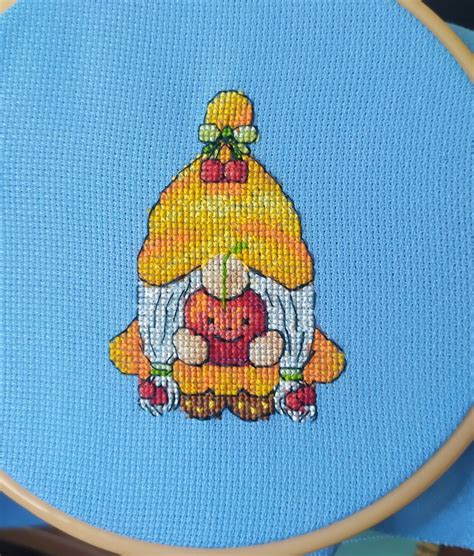 Cherry Gnome Cross Stitch Pattern Pdf Nordic Leprechaun Funny Etsy