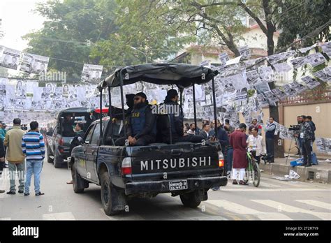 Rapid Action Battalion Rab Members Patrol On A Street During The Dhaka