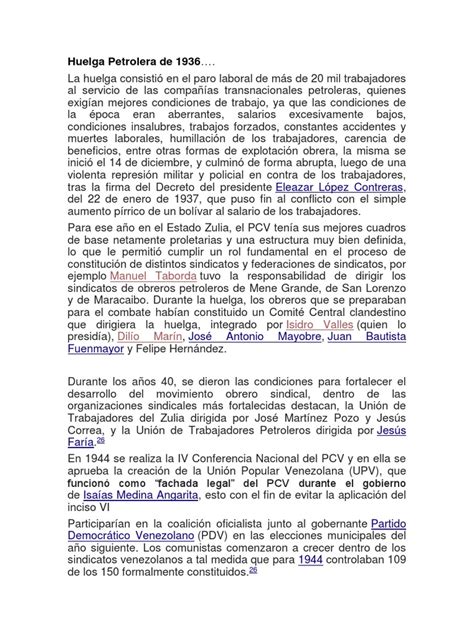 Huelga Petrolera De 1936 Pdf Formas De Gobierno Gobierno